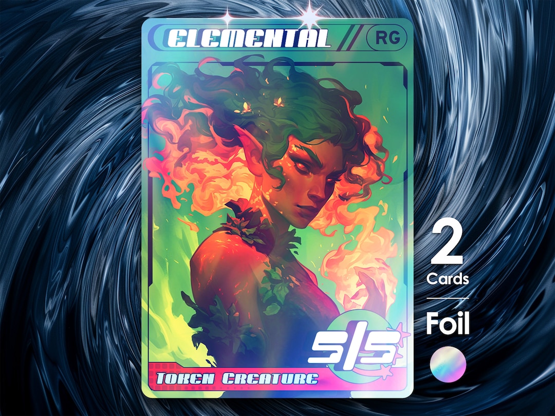 Elemental Red Green Foil Token X2 for Magic Mtg Street Clans SK281F - Etsy