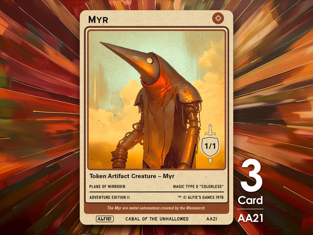3x Myr 1/1 MTG Token - Alfie's Adventure by Alfie AA21 - Etsy