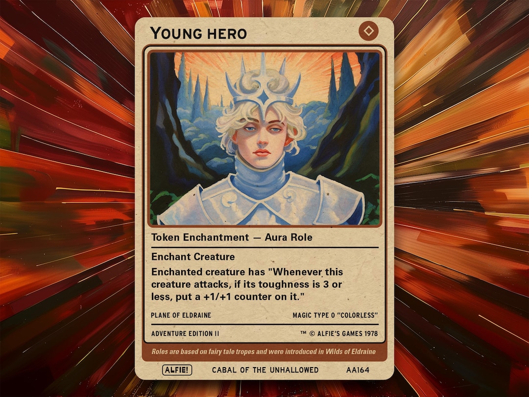 Role Young Hero MTG Token Alfie's Adventure by Alfie - Etsy