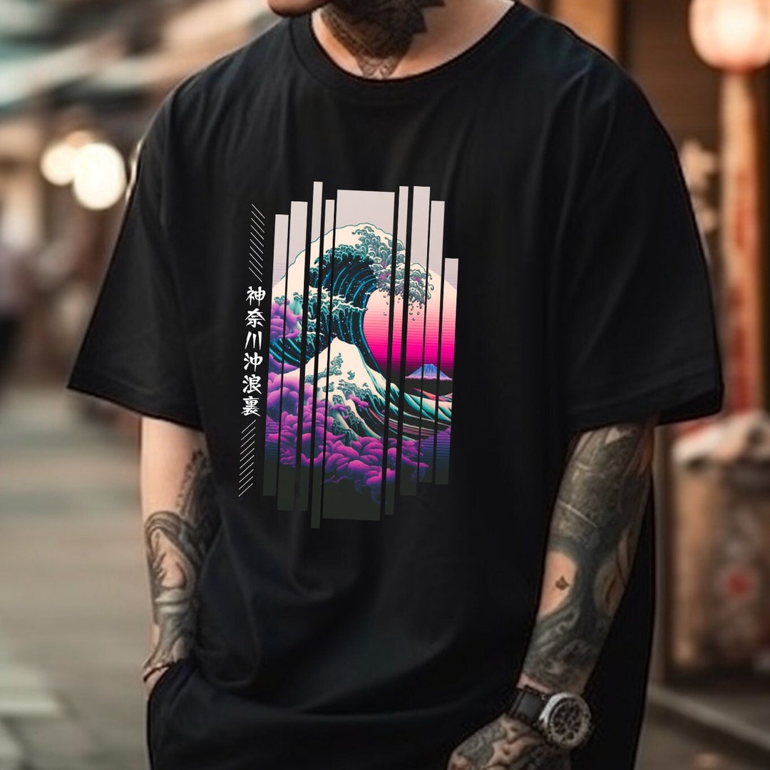 Tokyo Retrowave Oversized Streetwear T-shirt - Vintage Hokusai Tshirt ...