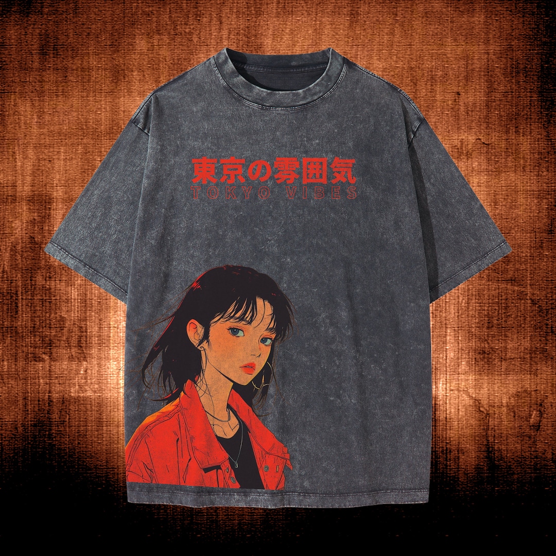 Vintage Anime Oversized T-shirt Classic 90's Manga Graphic Tee ...