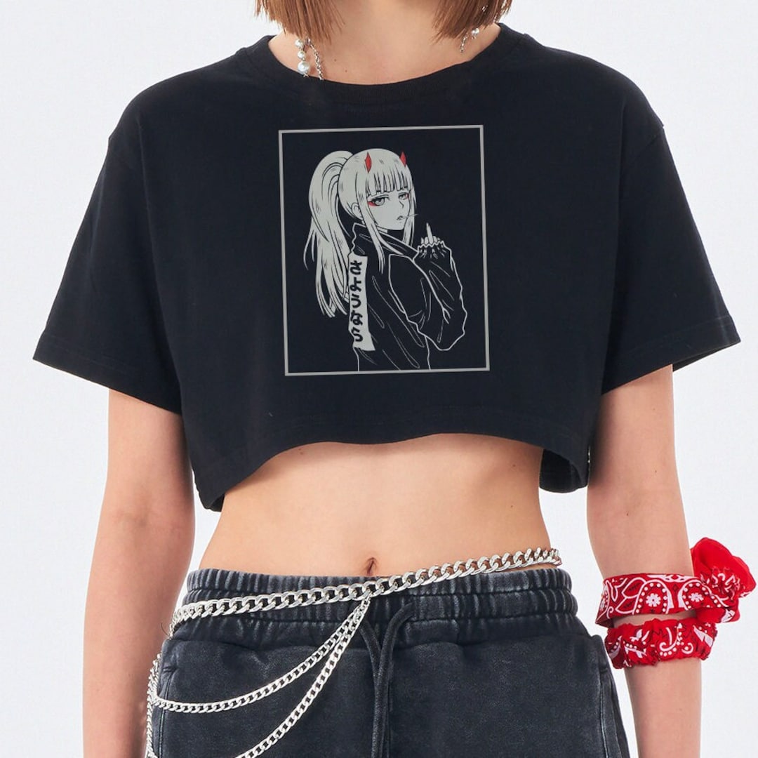 Dark Anime Girl Crop Top Pastel Goth Clothing Grunge Aesthetic Goth ...