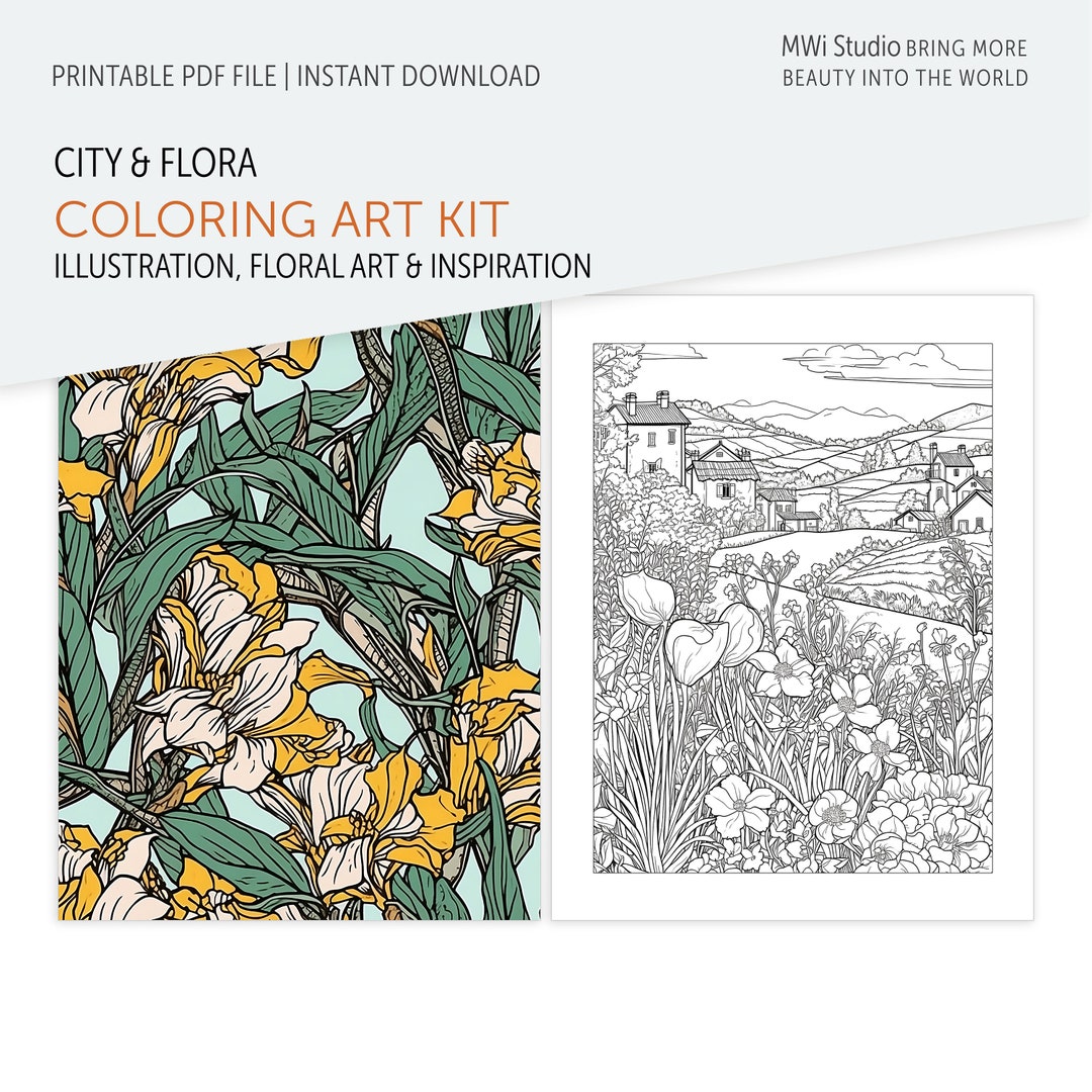 Tuscany Italy Tuscan Iris Coloring Art Kit: Coloring - Etsy