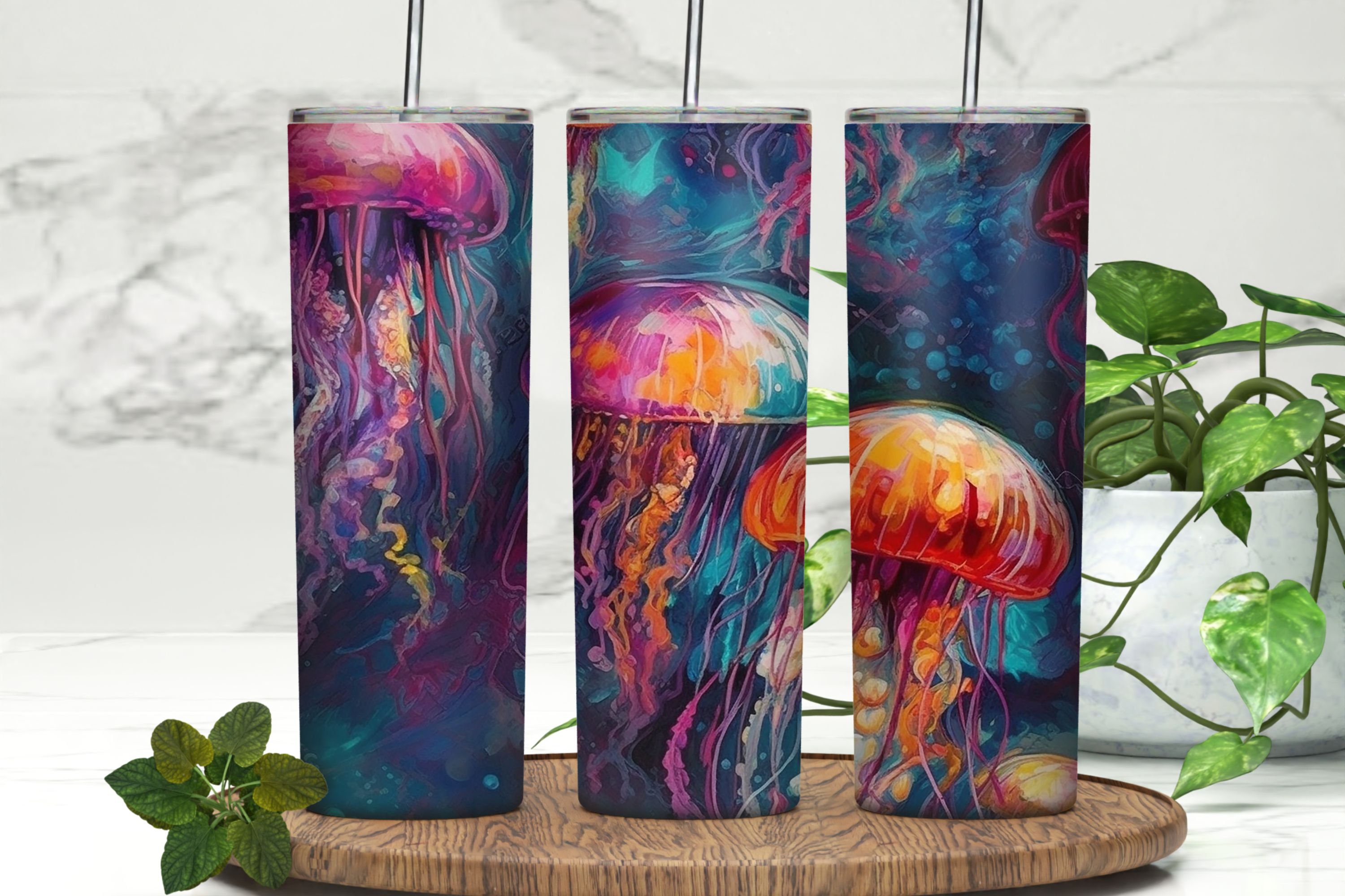 Vibrant Jellyfish Digital Paper, Beautiful and Vibrant Seamless Pattern ...