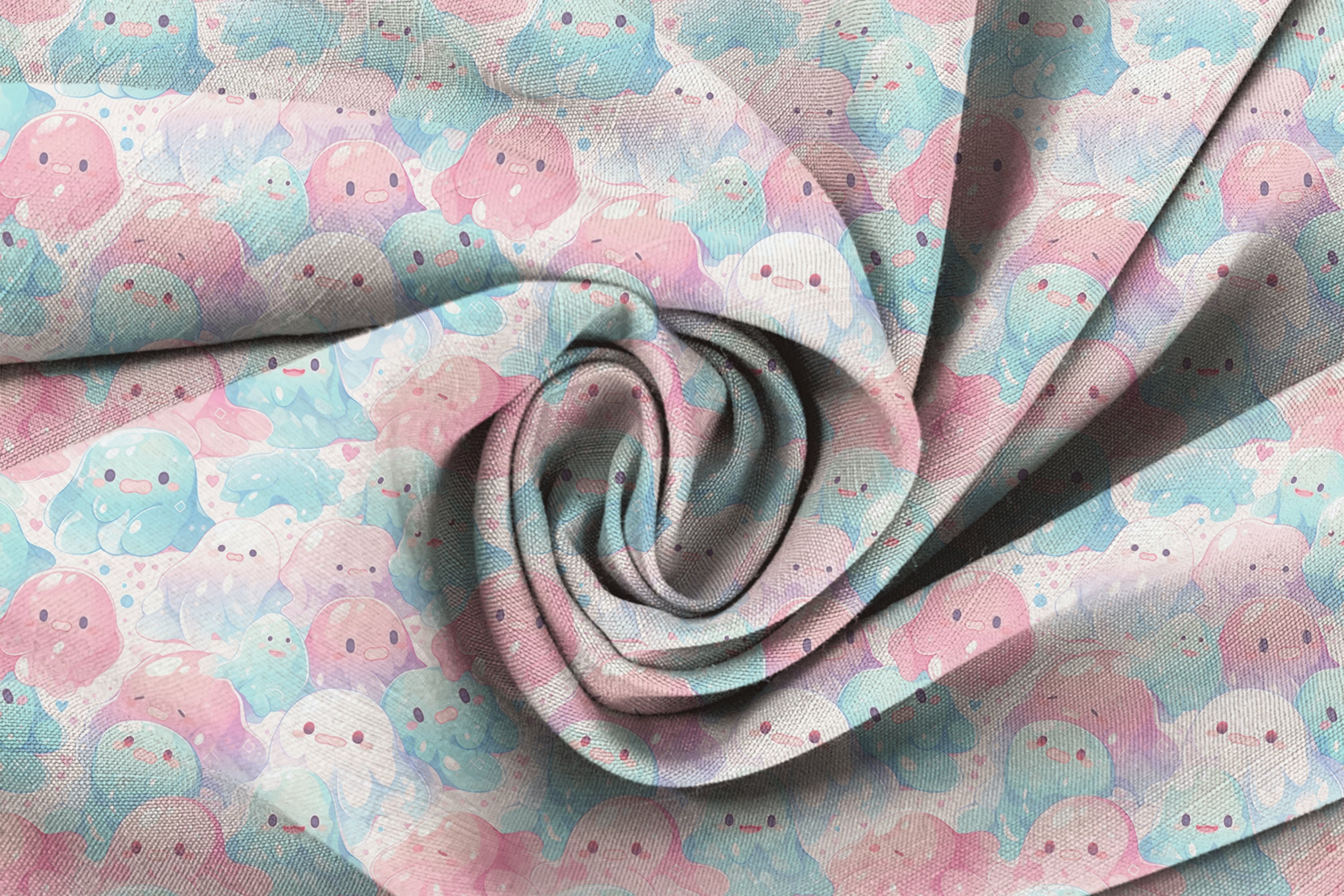 Cute Slime Monsters Digital Paper, Kawaii Seamless Pattern, Digital ...