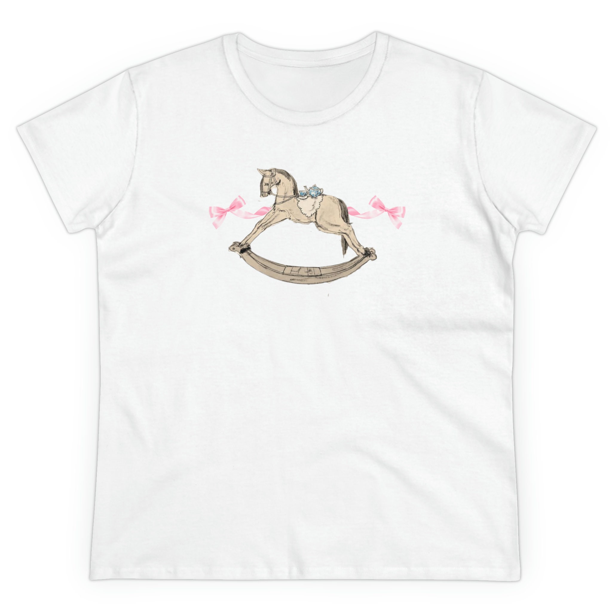 Rocking Horse Coquette Aesthetic Midweight Cotton Tee Girly - Etsy