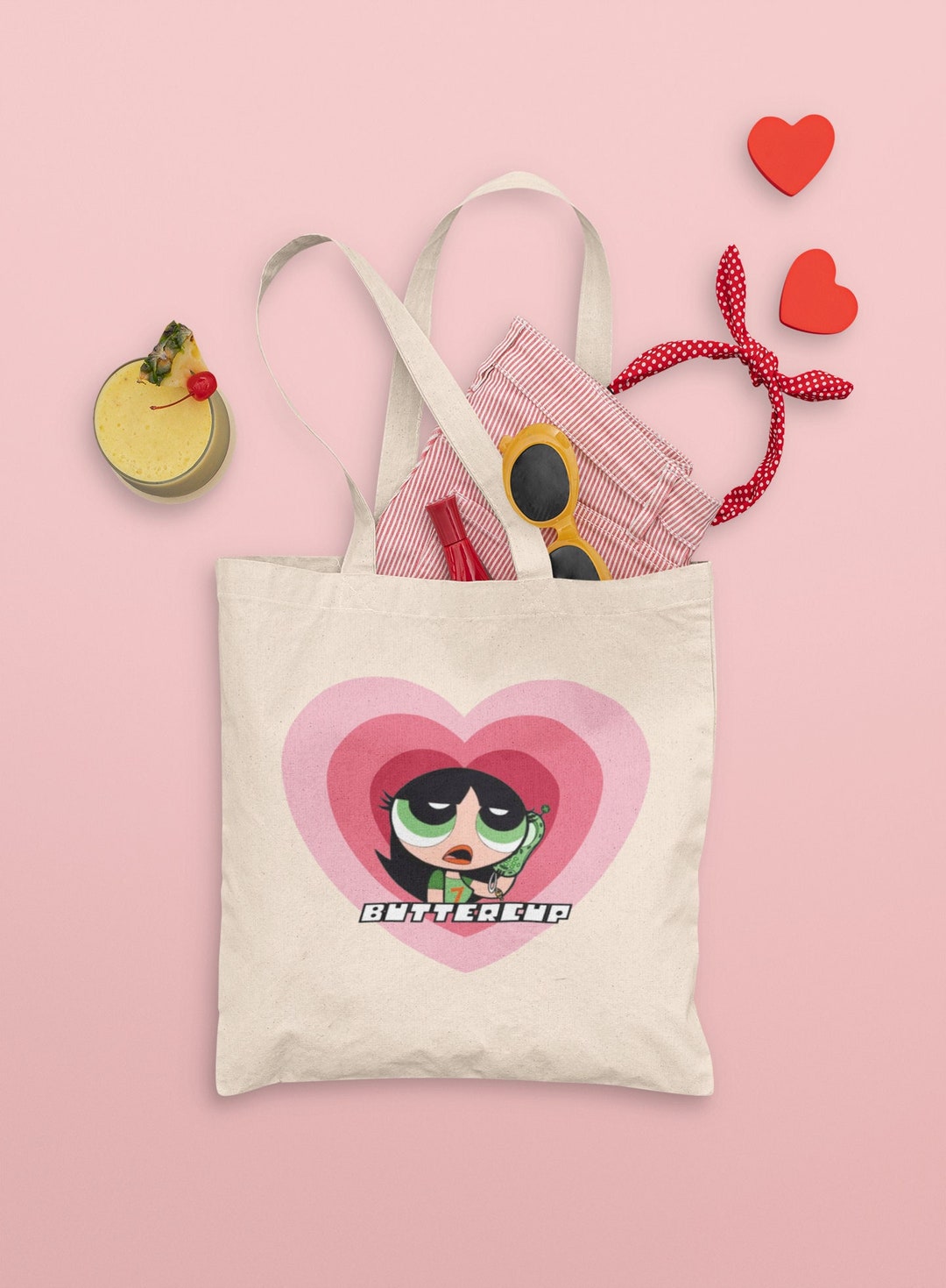 Y2K Style Aesthetic Powerpuff Girls Buttercup Canvas Tote Bag - Etsy