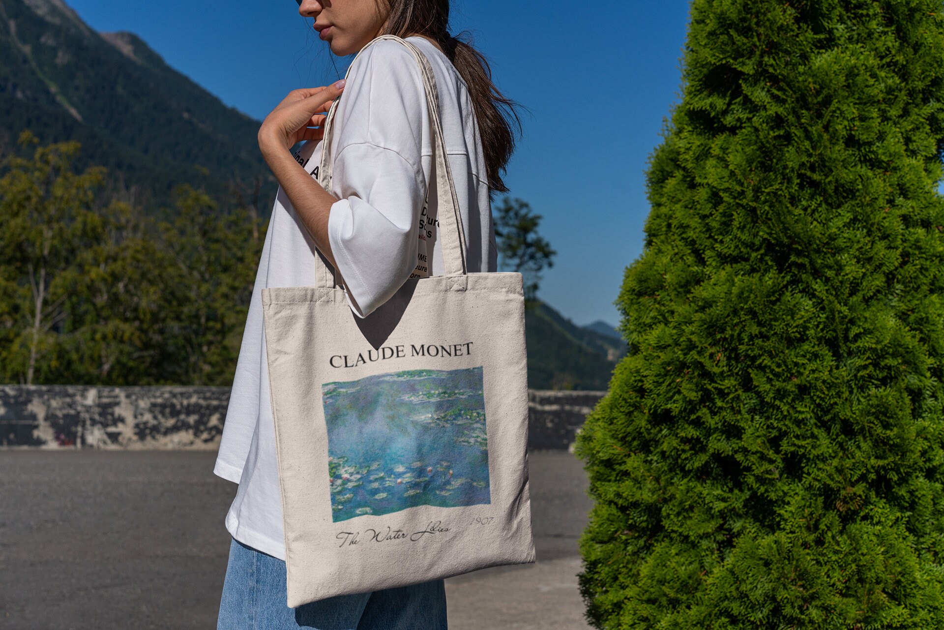 Claude Monet Water Lilies 1907 Oil Painting Canvas Tote Bag , Landscape ...