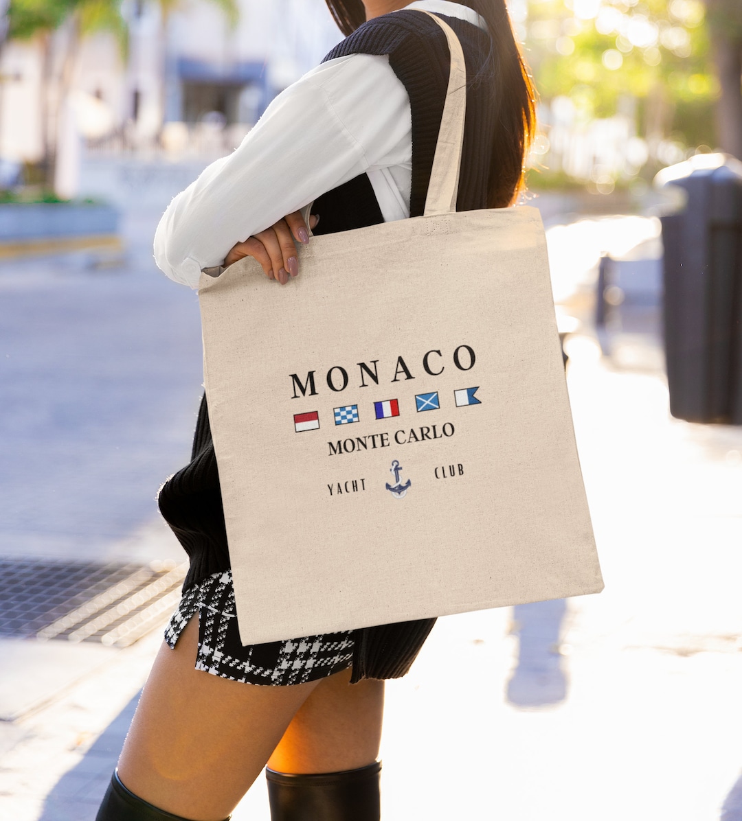 Monaco Monte Carlo Canvas Tote Bag , Yacht Club Beach Bag - Etsy
