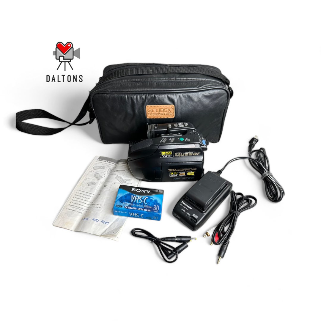 Quasar Panasonic VHS-C Camcorder Bundle With New Battery Case Cables - Etsy