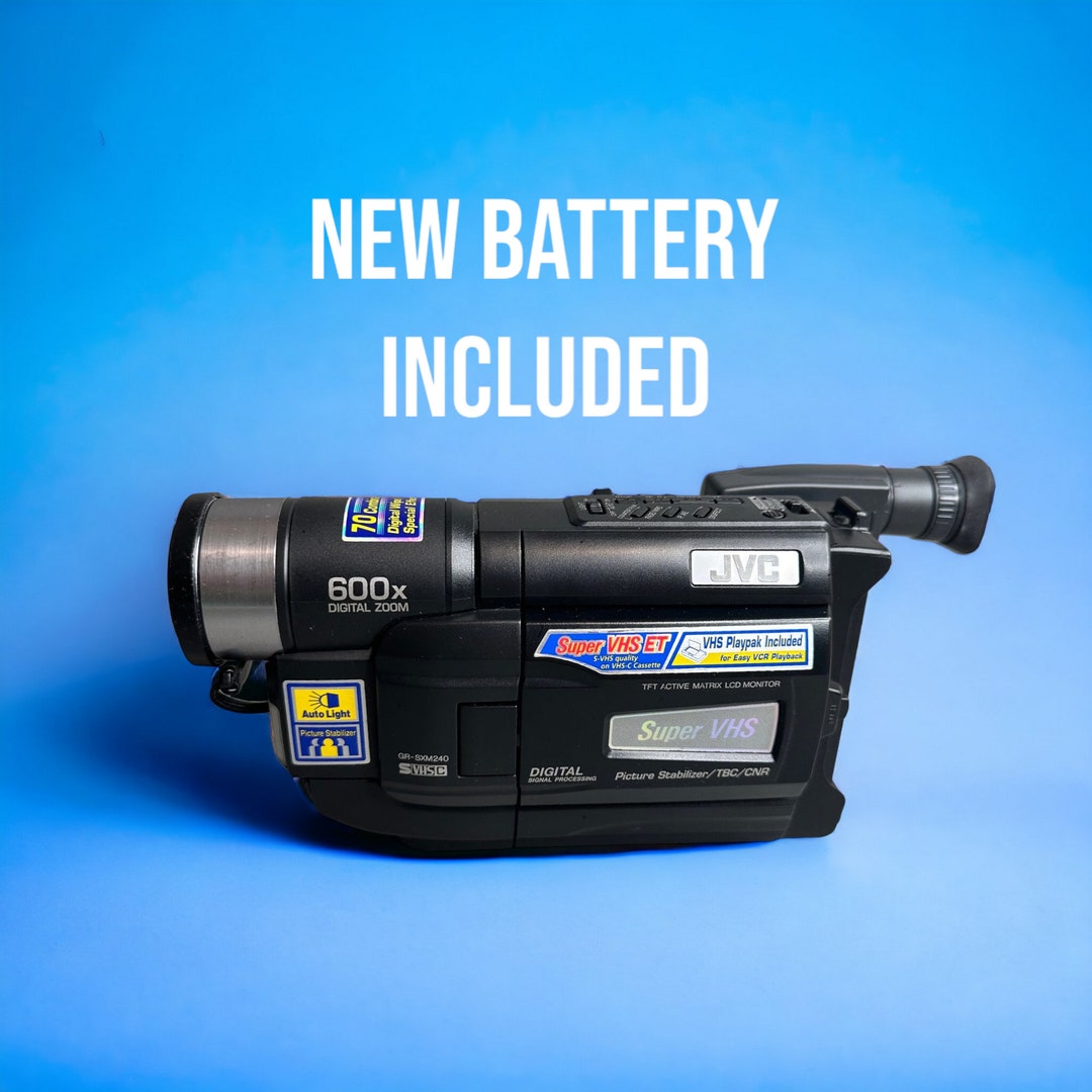 JVC VHS-C Camcorder Bundle New Battery Charger Cables, Case GR-SXM240U ...