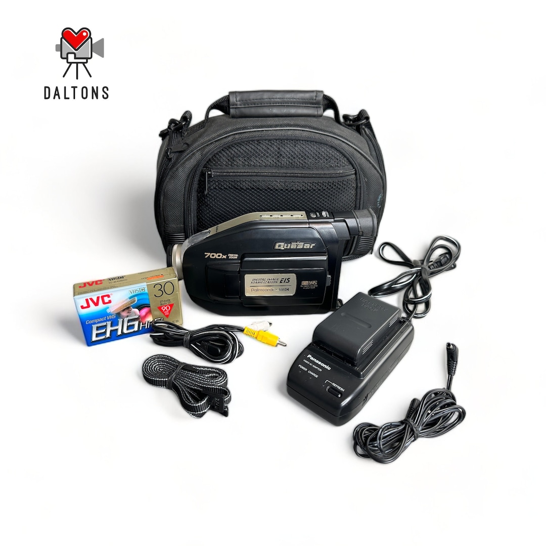 Quasar Panasonic VHS-C Camcorder Bundle With New Battery Case Cables ...