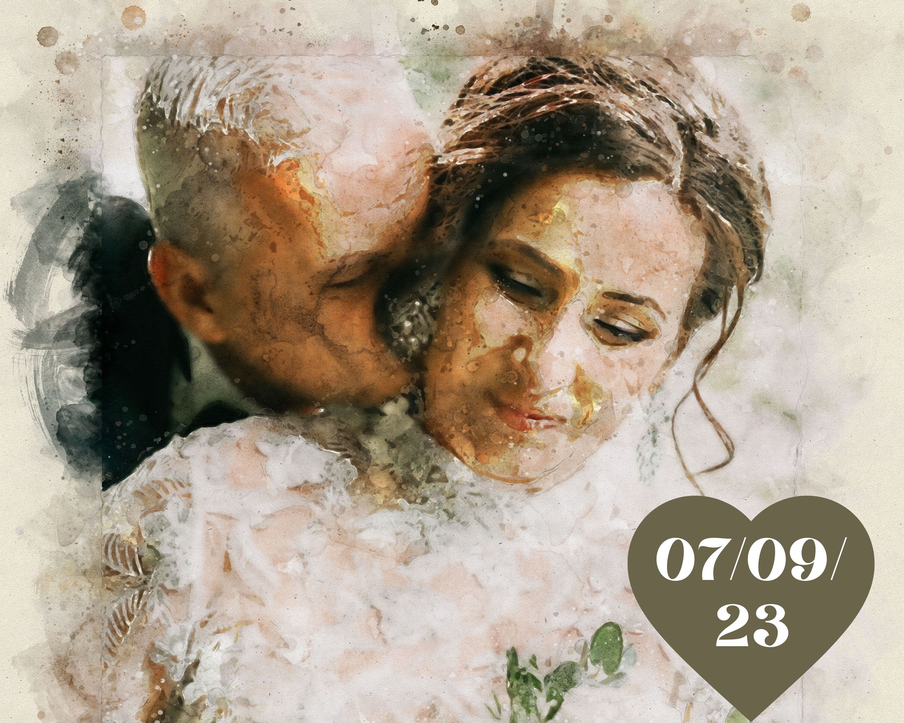 Custom Digital Portrait, Portrait From Photo, Custom Wedding Portrait ...