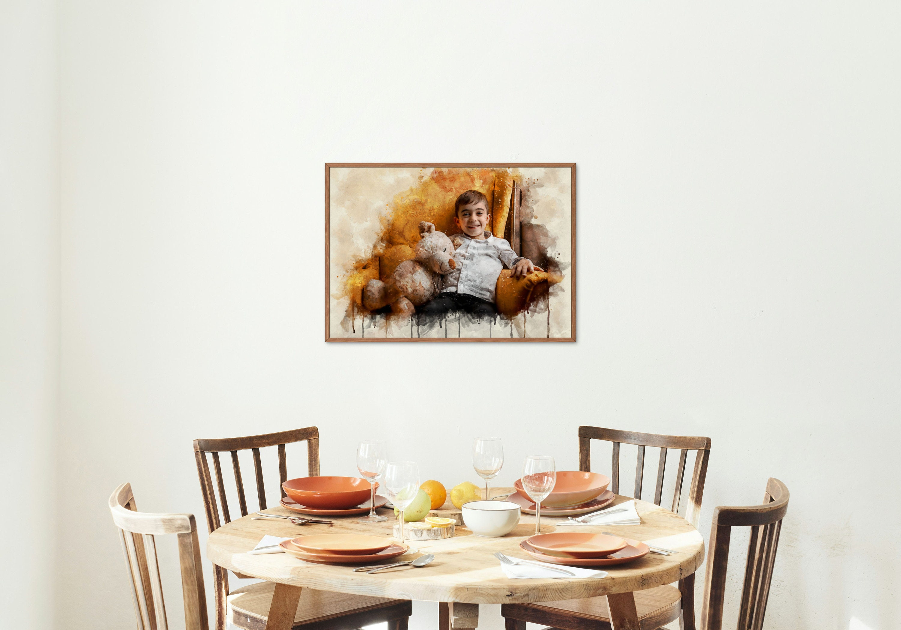 Custom Kid Watercolor Portrait From Photo Family Gift Ideas - Etsy