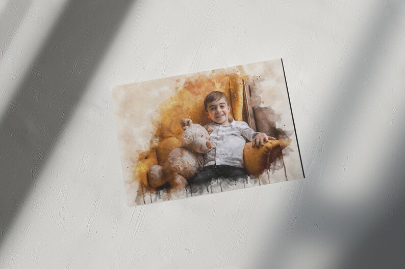 Custom Kid Watercolor Portrait From Photo Family Gift Ideas - Etsy