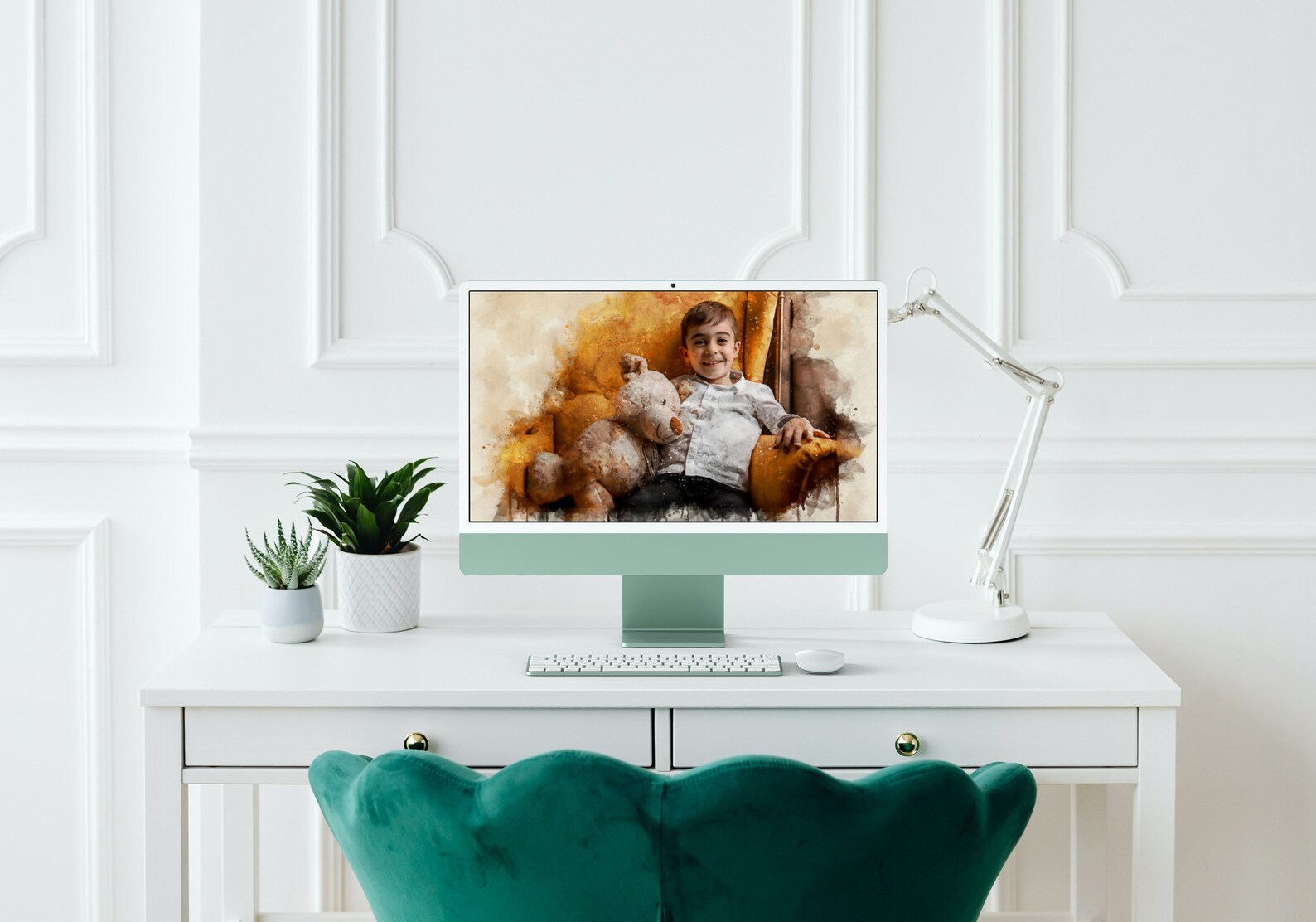 Custom Kid Watercolor Portrait From Photo Family Gift Ideas - Etsy