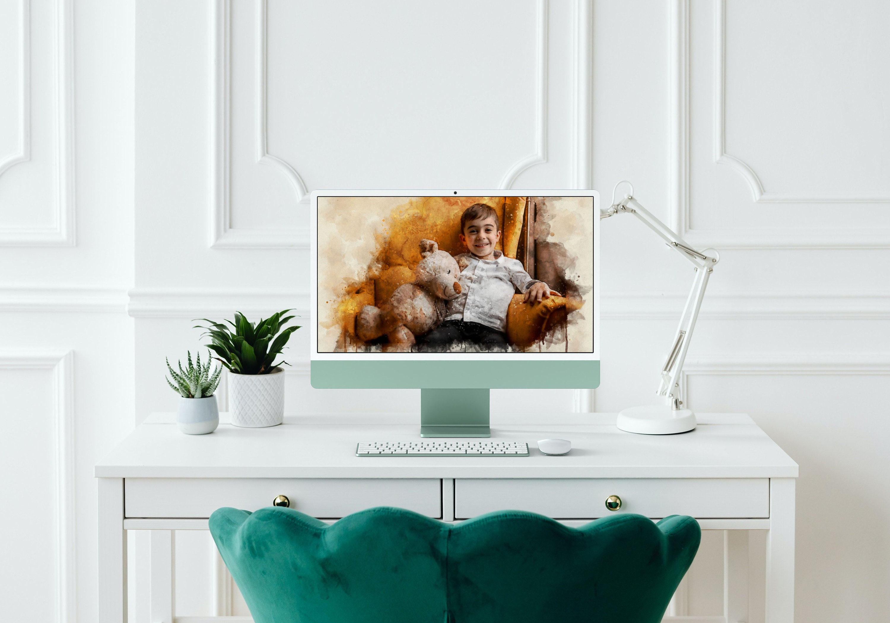 Custom Kid Watercolor Portrait From Photo Family Gift Ideas - Etsy