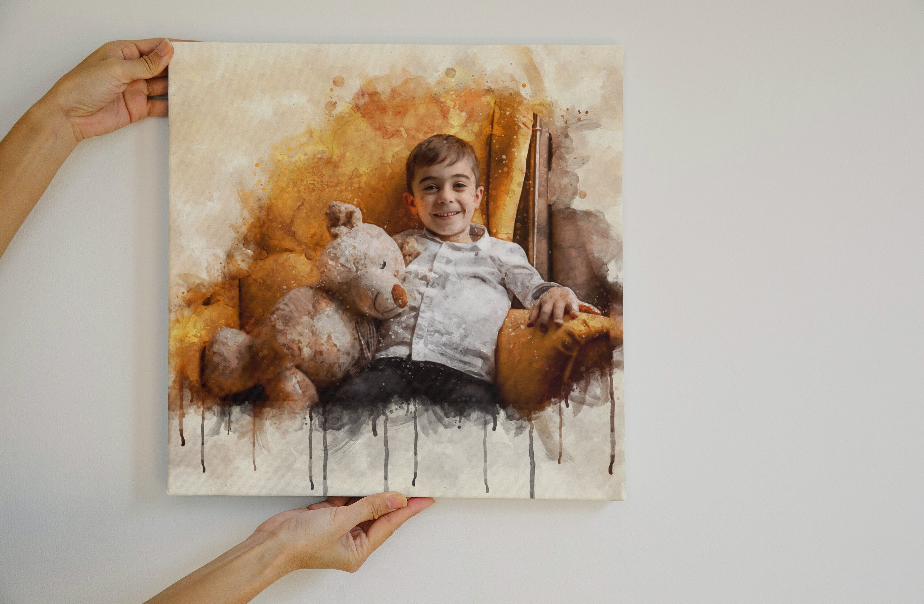 Custom Kid Watercolor Portrait From Photo Family Gift Ideas - Etsy