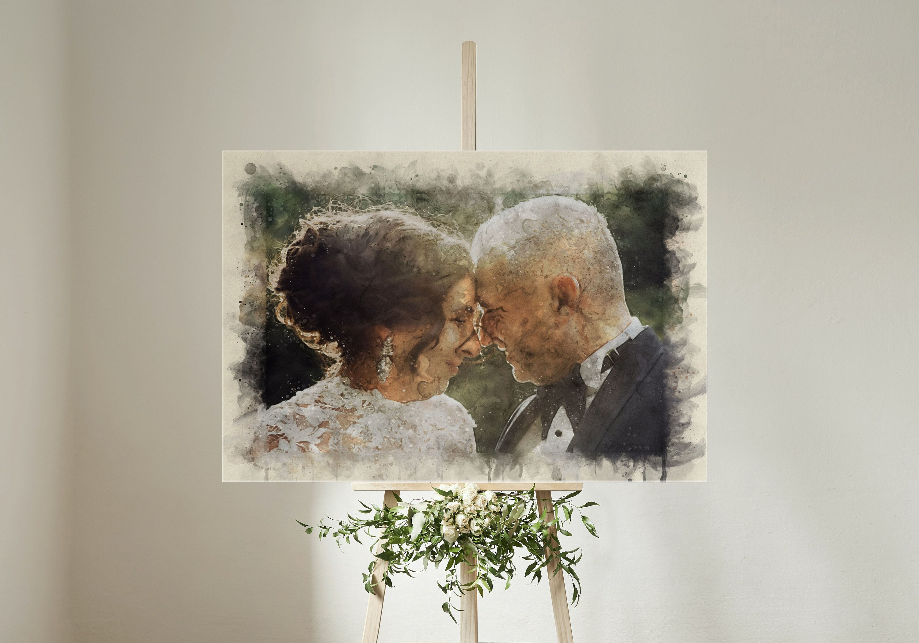 Custom Digital Portrait, Portrait From Photo, Custom Wedding Portrait ...