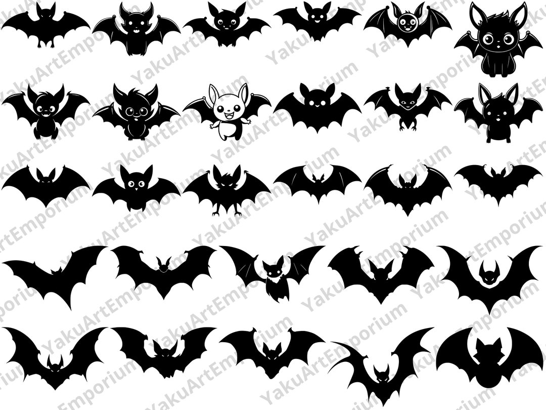 Bat Svg Bundle Bat Clipart Bat Dxf Bat Png Bat Vector - Etsy