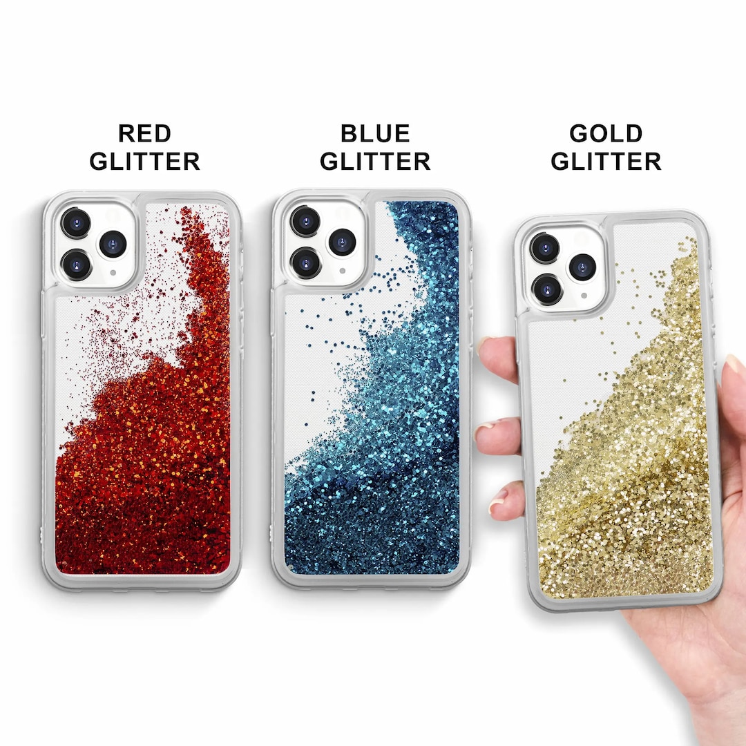 Clear Liquid Phone Case, Transparent Decor Glitter Cover for iPhone 15 ...