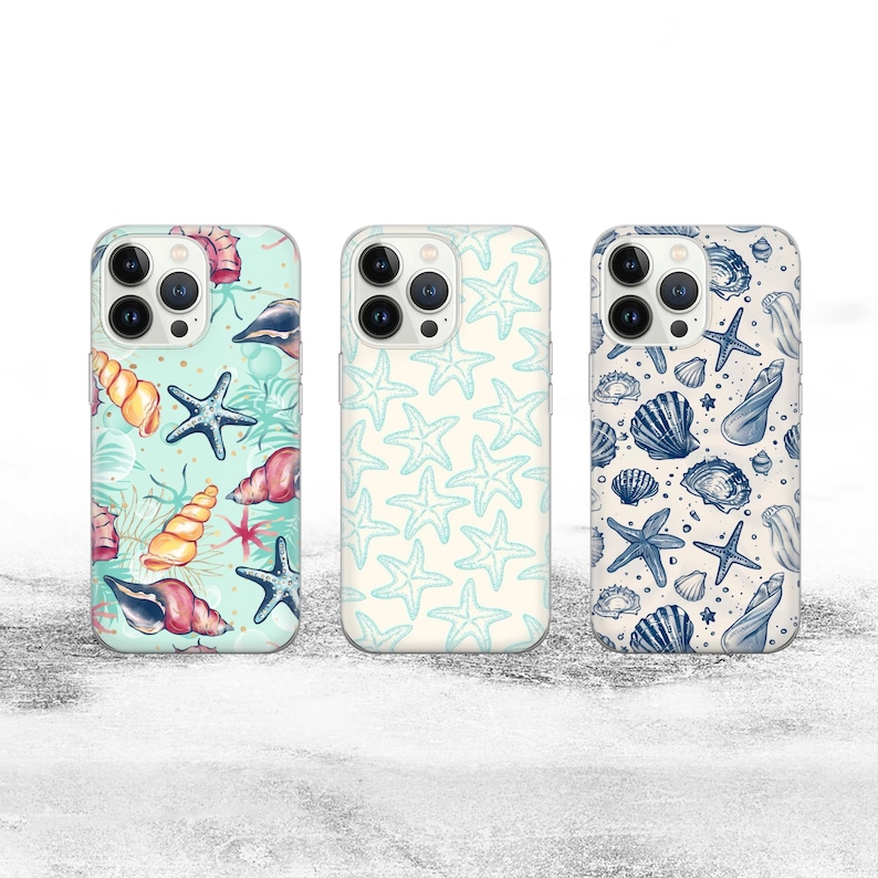 Seashell Phone Case Cute Cover for iPhone 15pro, 14, 13, 12, 11, Google Pixel 8, 7A, 6A, Samsung ...