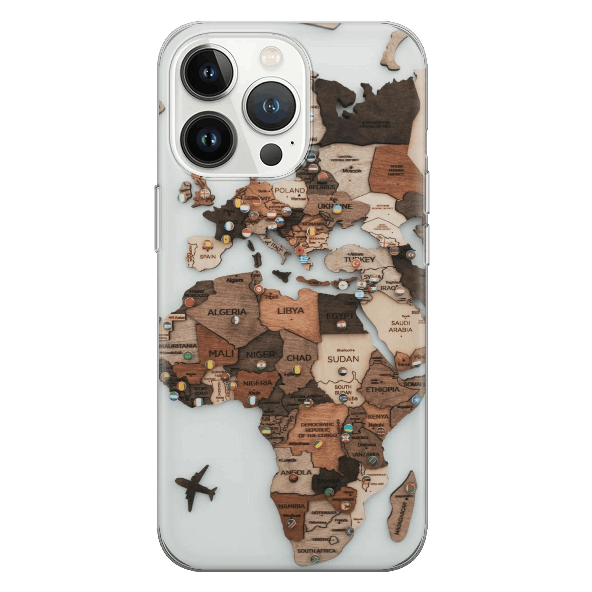 Atlas Phone Case World Map Cover Fit for iPhone 17 Pro Max, 16e, 15, 14 ...