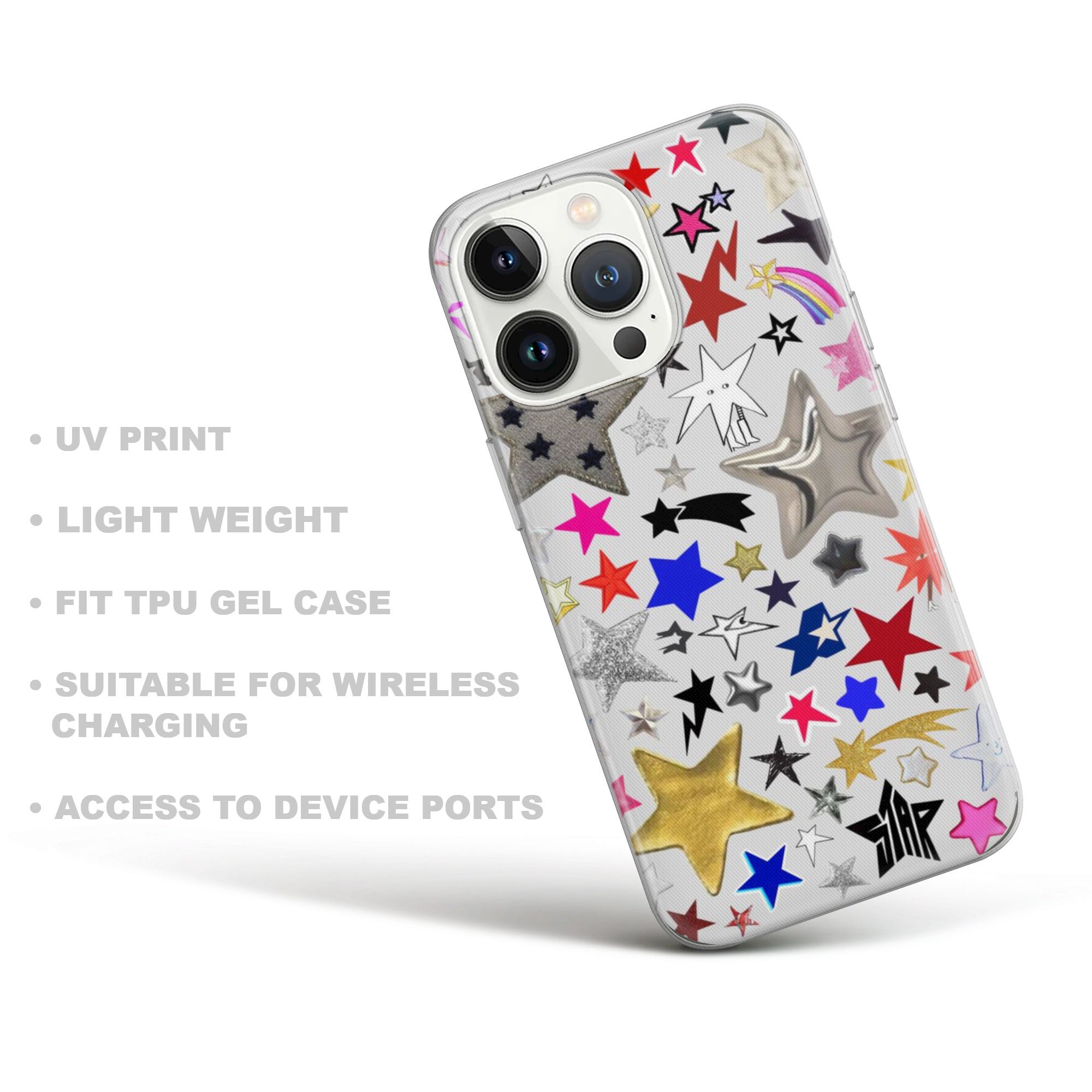 Star Phone Case Luminous Cover for iPhone 17 Pro Max, 16e, 15, 14, 12 ...
