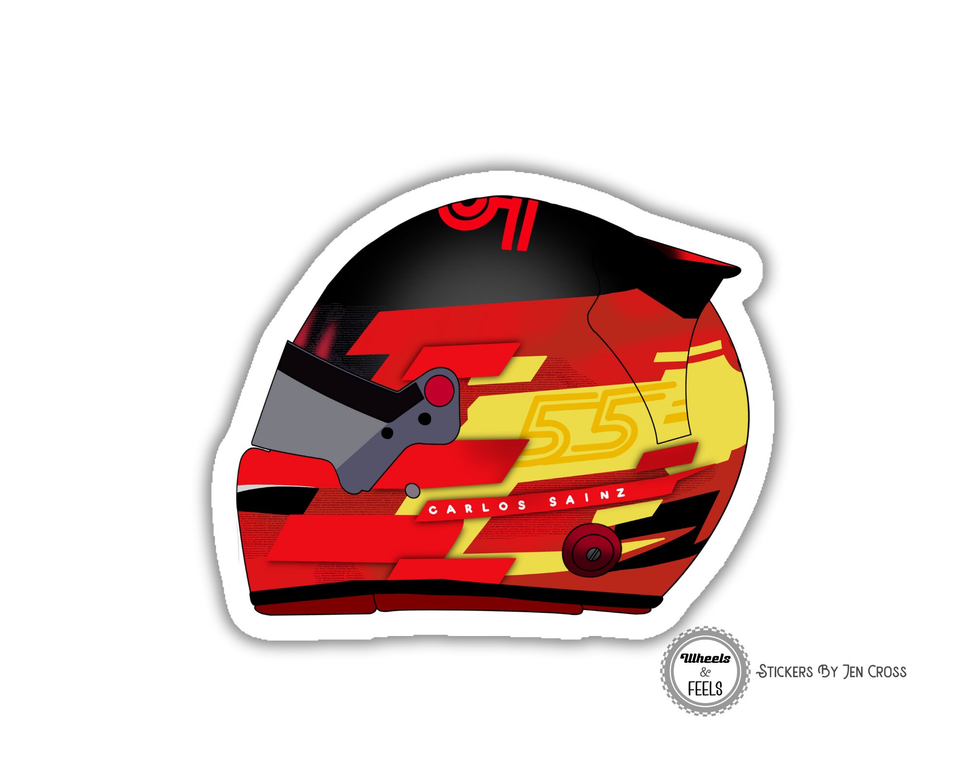 2024 Carlos Sainz F1 Helmet Sticker Waterbottle Laptop Notebook - Etsy