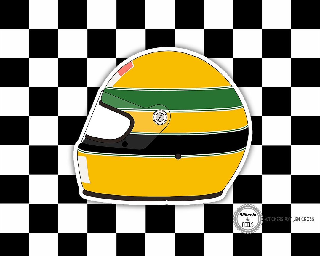 Ayrton Senna Driver F1 Helmet Sticker Waterbottle Laptop Notebook - Etsy