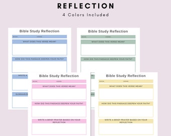 Bible Study Reflection Sheet Bible Study Printable Printable Template ...