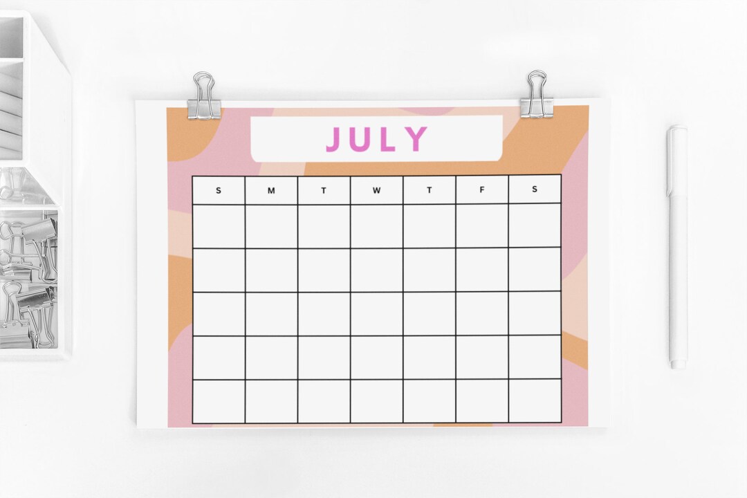 Retro Groovy Calendar Undated Printable Calendar Bundle Instant ...