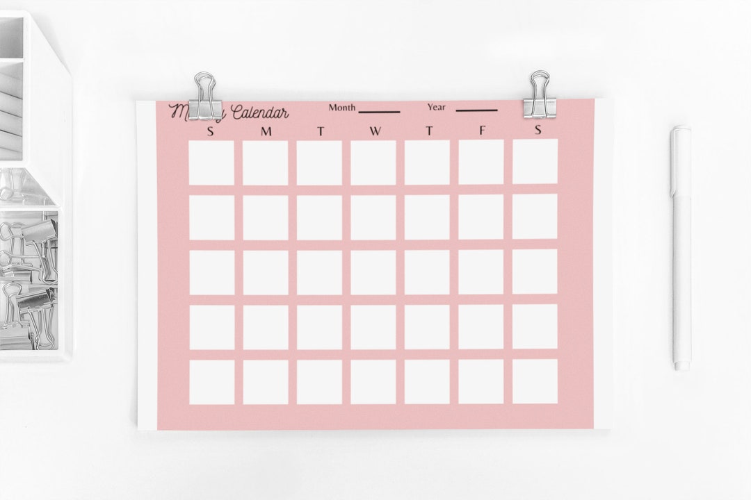 Undated Printable Calendar | Digital Download | Instant Download ...