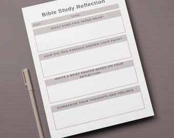 Bible Study Reflection Sheet Bible Study Printable Printable Template ...
