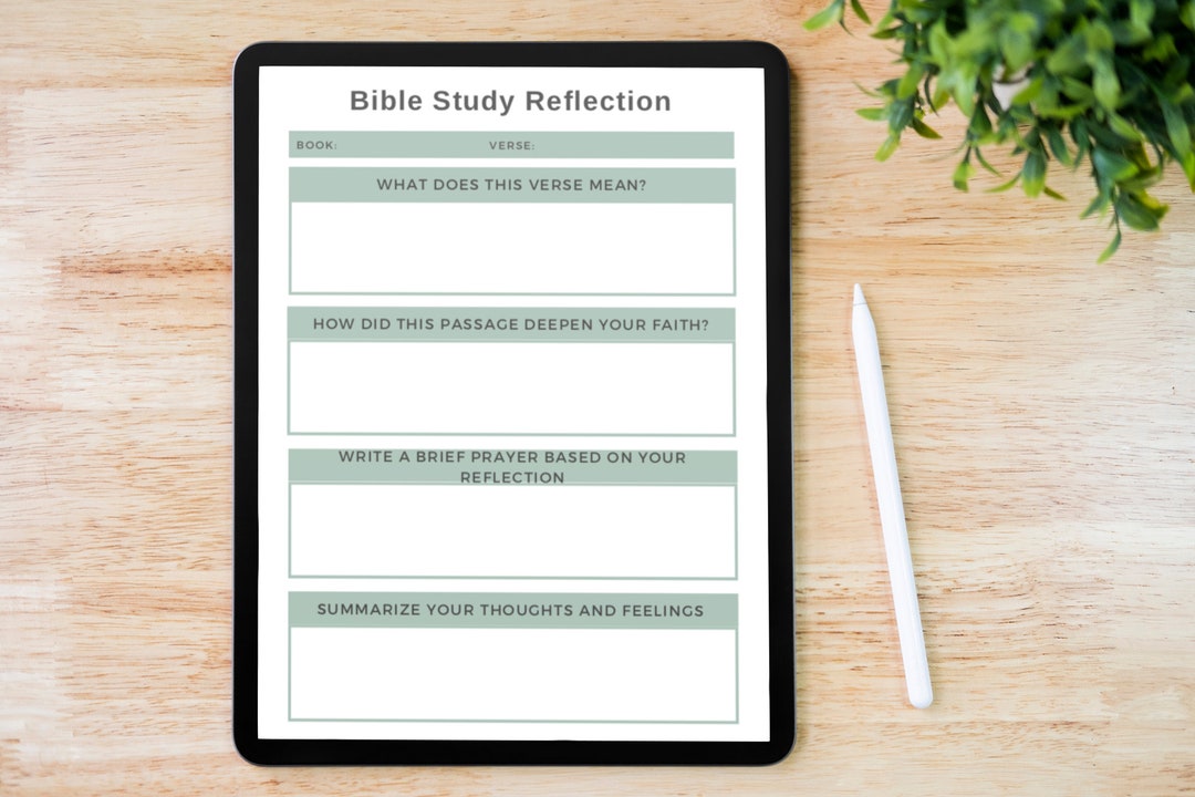 Bible Study Reflection Sheet Bible Study Printable Printable Template ...