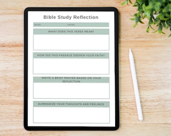 Bible Study Reflection Sheet Bible Study Printable Printable Template ...