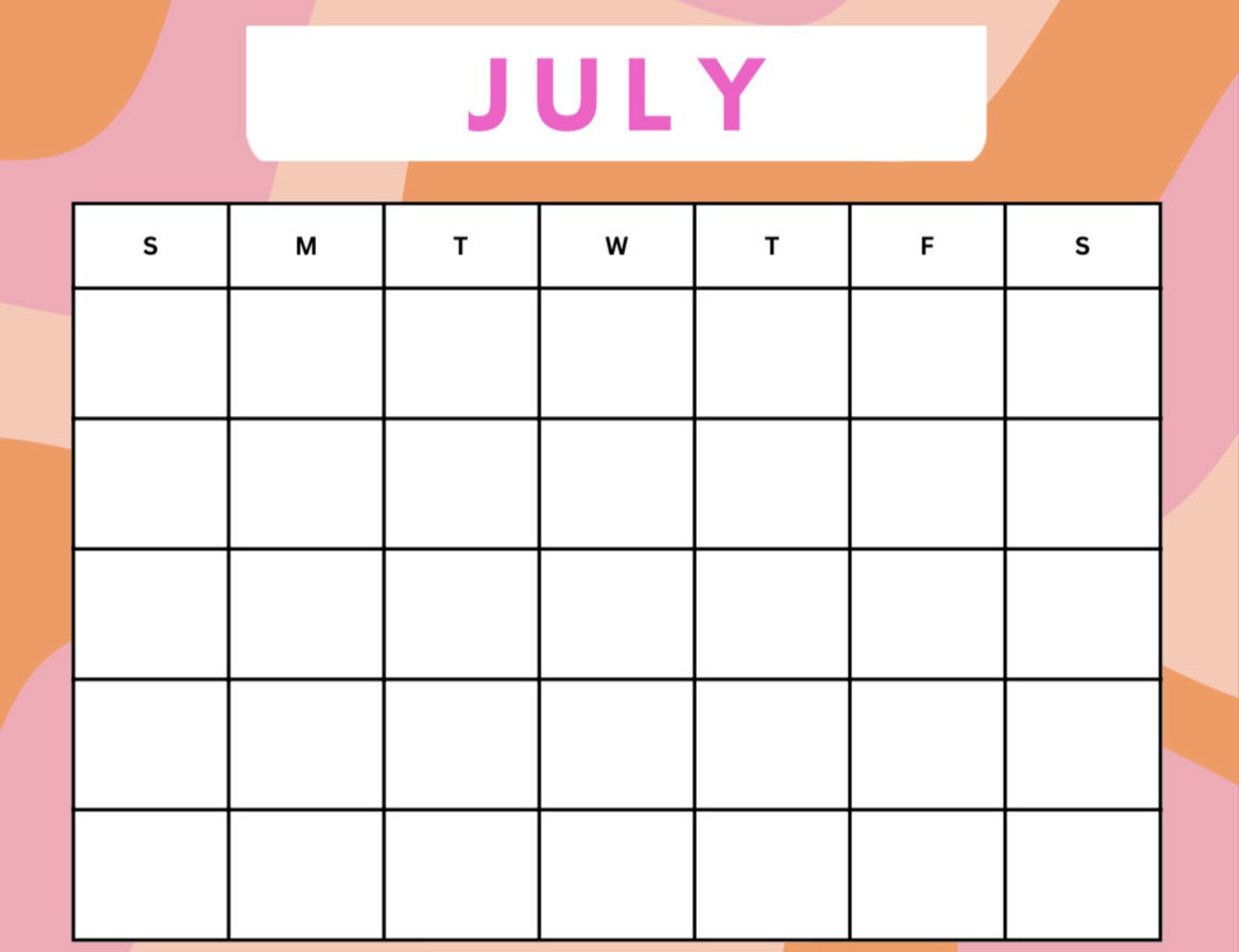 Retro Groovy Calendar Undated Printable Calendar Bundle Instant ...