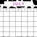 Blank Monthly Calendar, Printable Calendar, Cow Print Calendar, Sunday ...