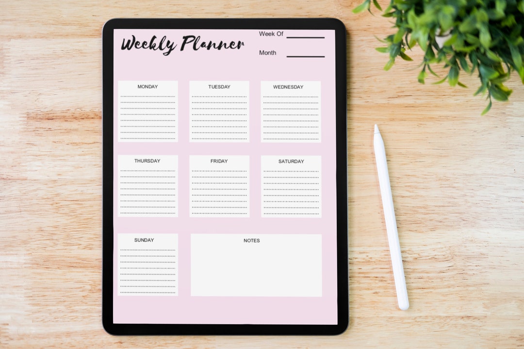 Weekly Planner | Digital Planner | Instant Download | Printable PDF ...