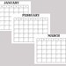 Blank Monthly Calendar, Printable Calendar, Sunday Start, Monday Start ...
