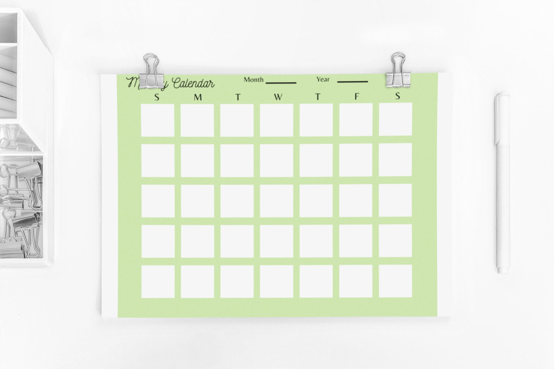 Paquete de calendario imprimible sin fecha Descarga - Etsy México