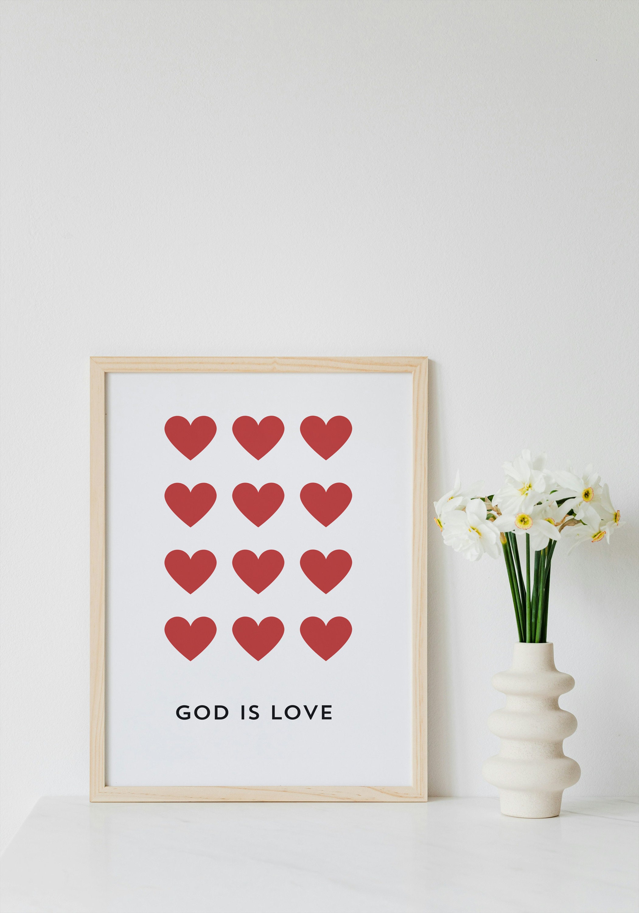 God is Love Wall Art 1 John 4:8 Printable Wall Art Biblical Minimal ...