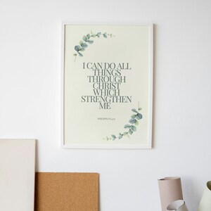 Philippians 4:13 Wall Art Bible Verse Printable Wall Art Christian Home ...