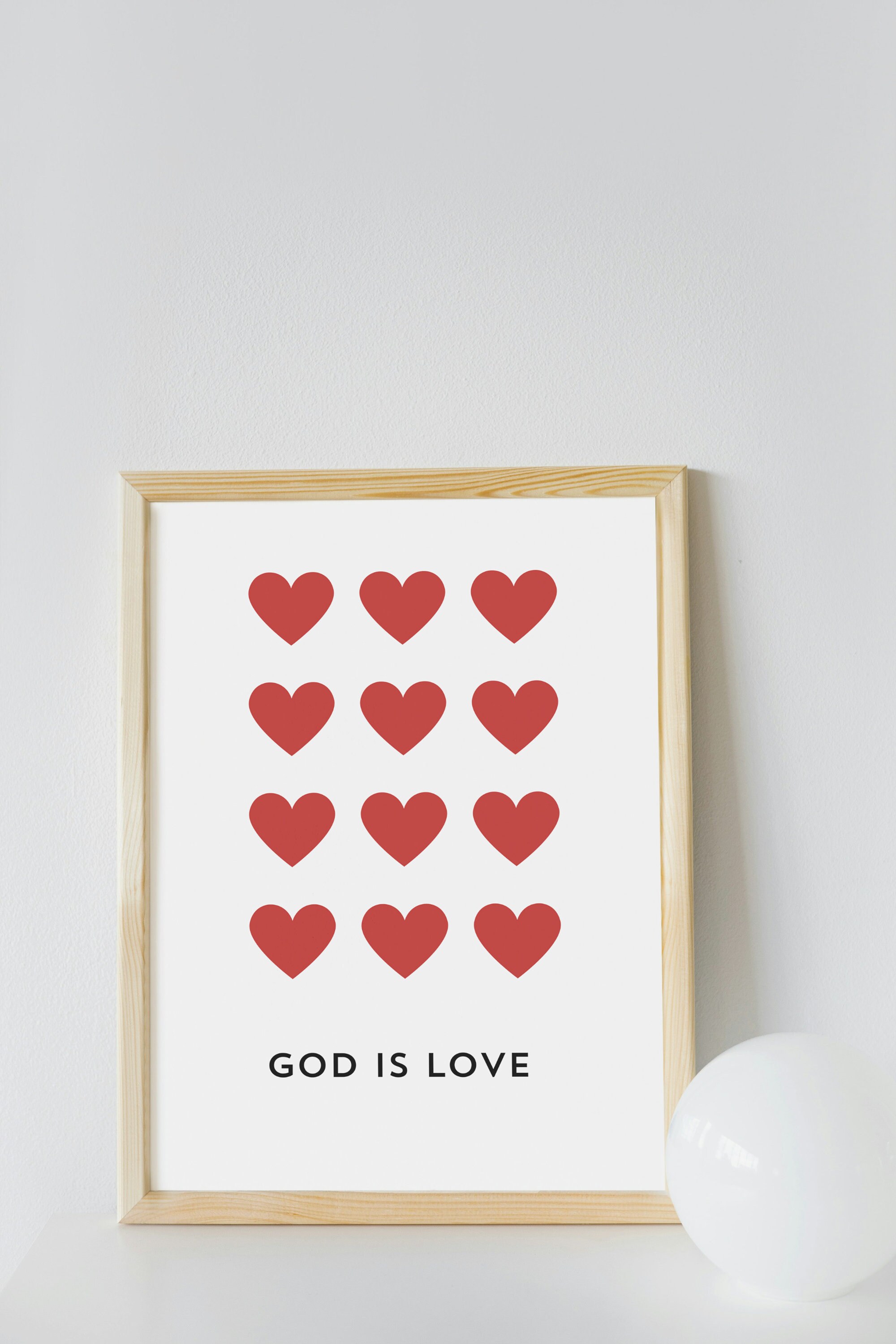 God is Love Wall Art 1 John 4:8 Printable Wall Art Biblical Minimal ...