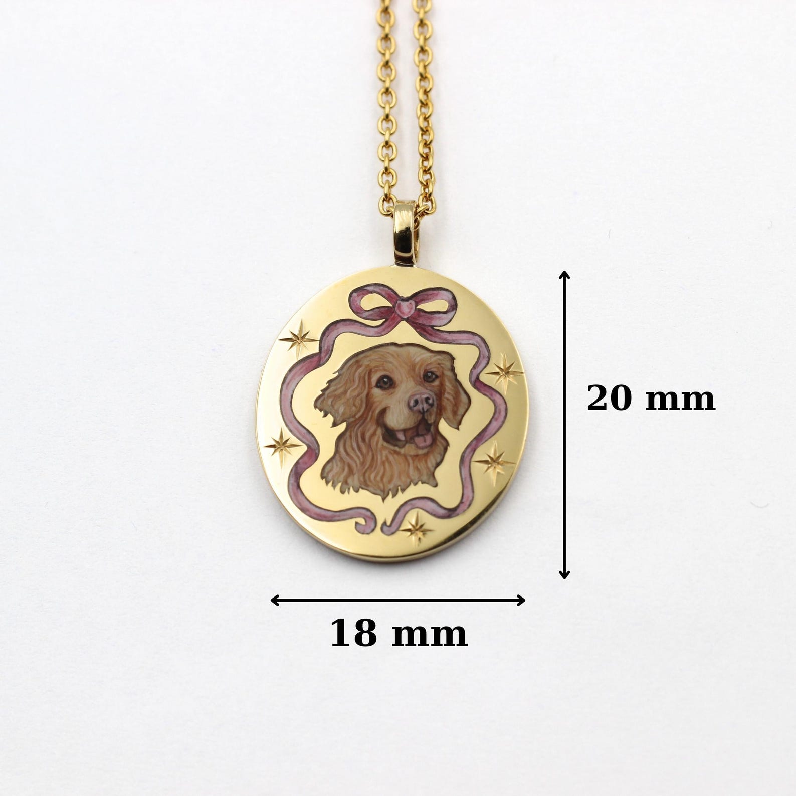 Custom Dog Portrait Necklace: Hand-painted Pet Memorial Pendant - Etsy