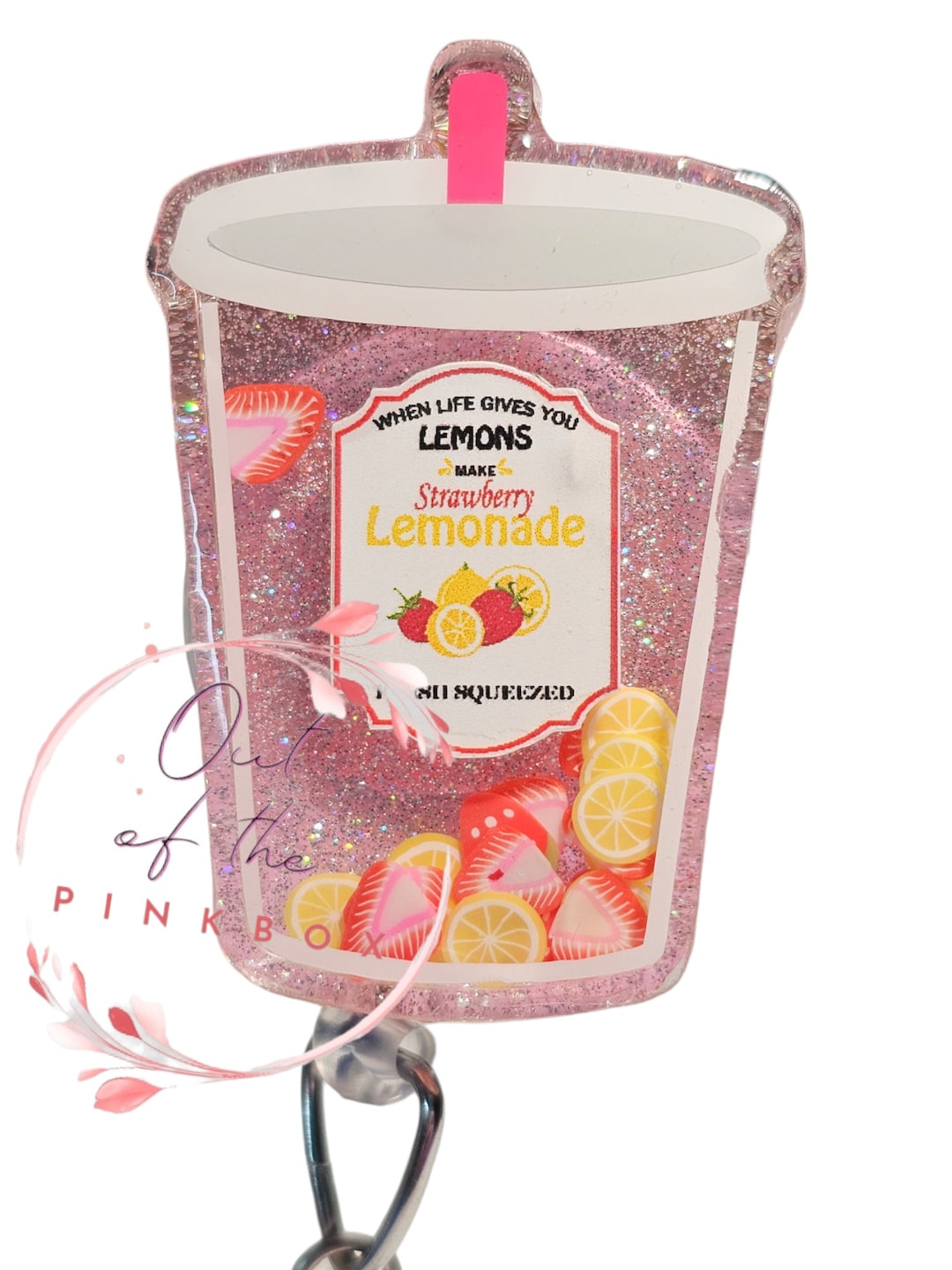 Strawberry Lemonade Lced Shaker Badge Reel - Etsy