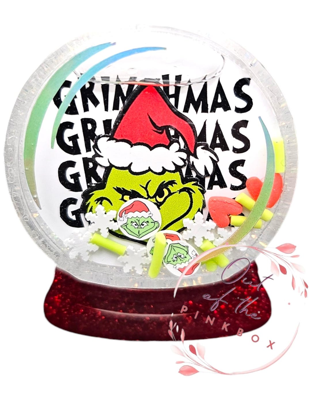 He's a Mean One Snow Globe Badge Reel - Etsy