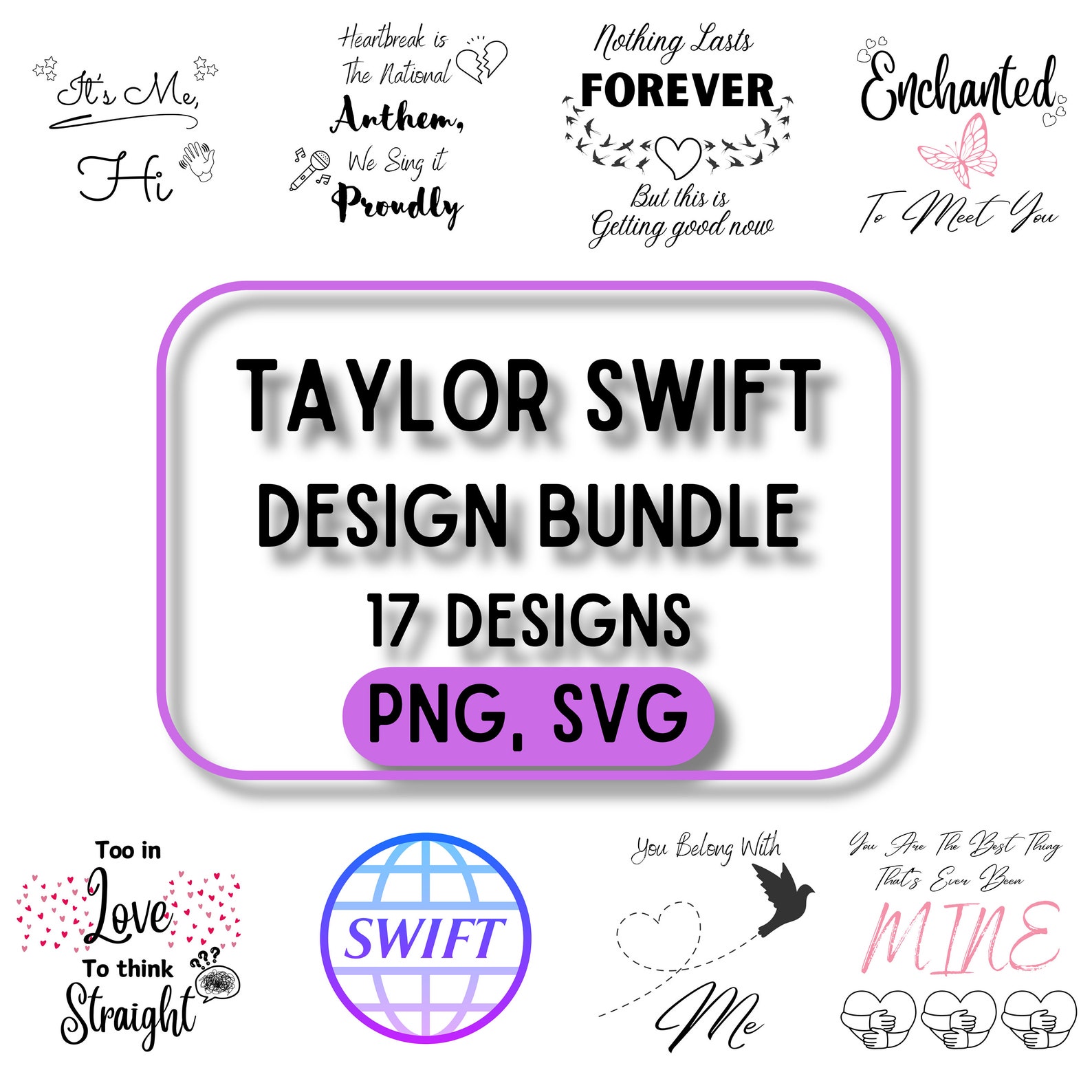 Taylor Swift Bundle Svg, Taylors Version Svg Bundle, Swift Svg Bundle ...