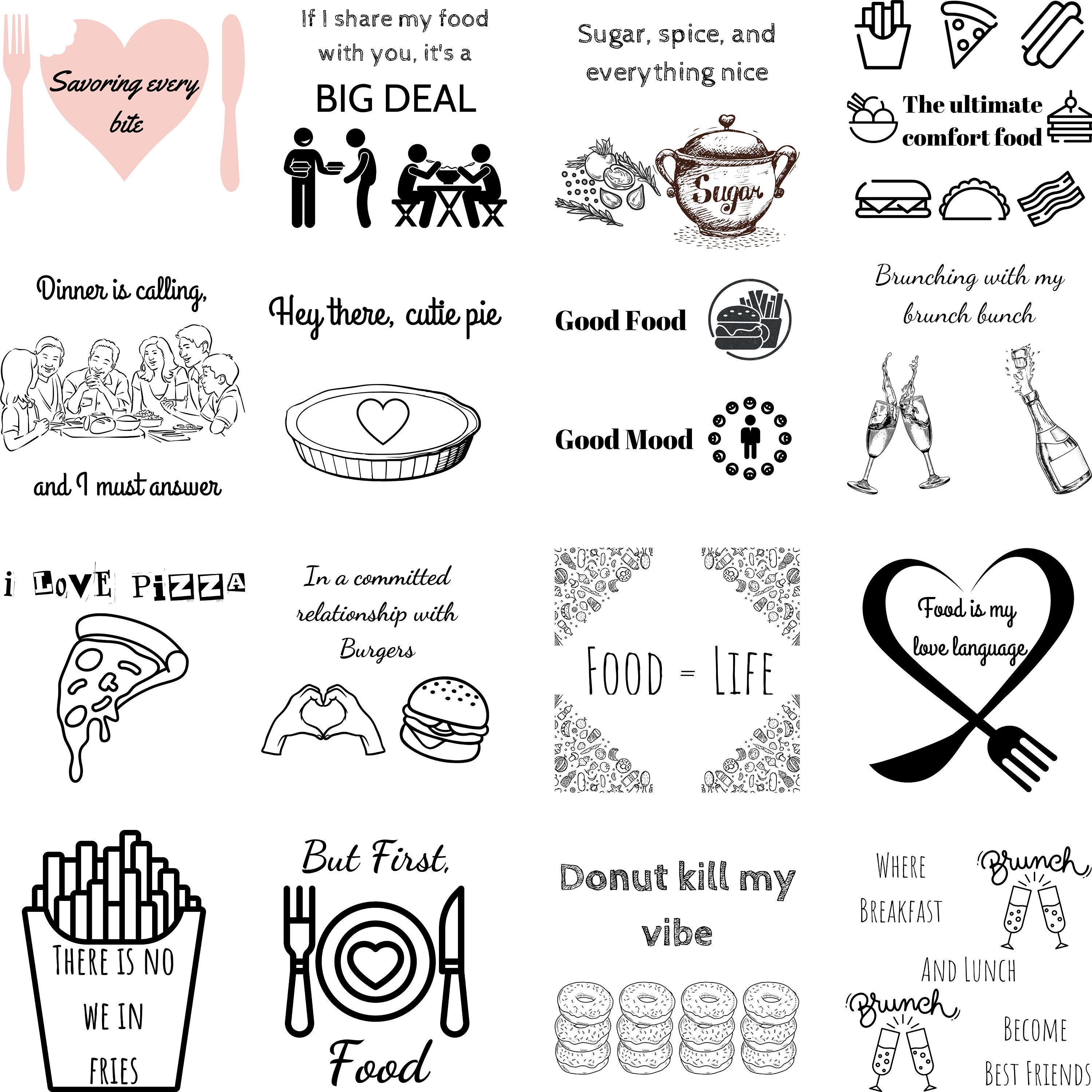Foodie Bundle, Foodie Quotes Svg, Food Svg, Fake Food Svg, Brunch Svg ...