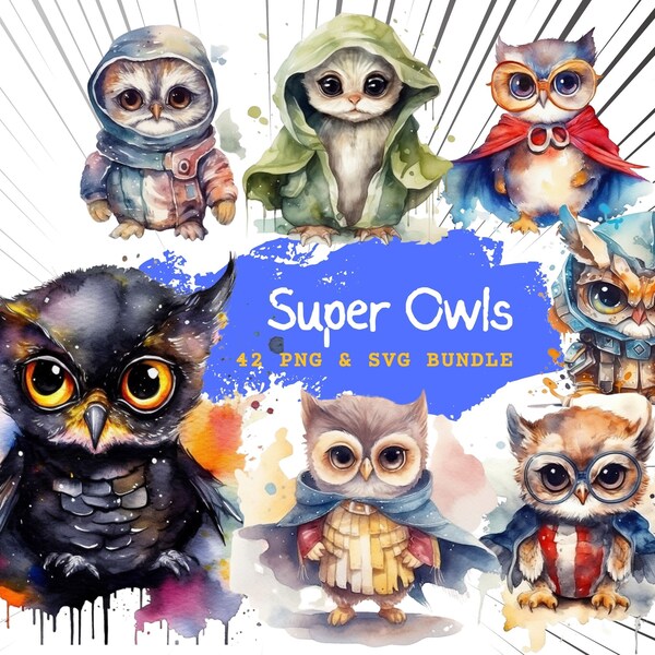 Superhero Owl - Etsy